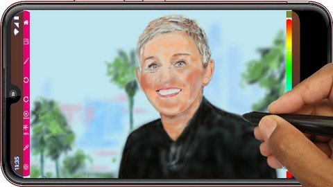 [Free] Draw A Portrait Of Ellen Degeneres With The Paintology App
